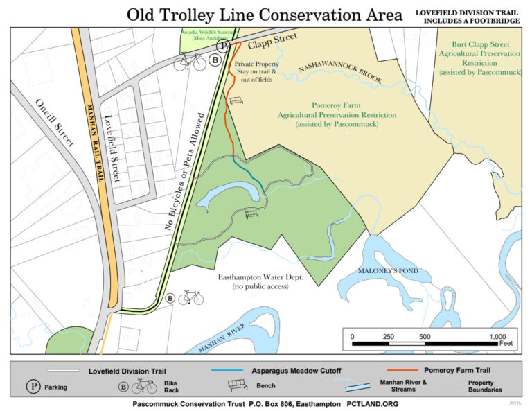 Old Trolley Line Trail Map - The Pascommuck Conservation Trust